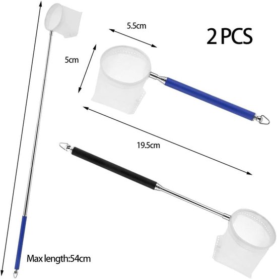 Allecto Premium - Aquarium garnalennet met uittrekbare handgreep - 5 cm ...