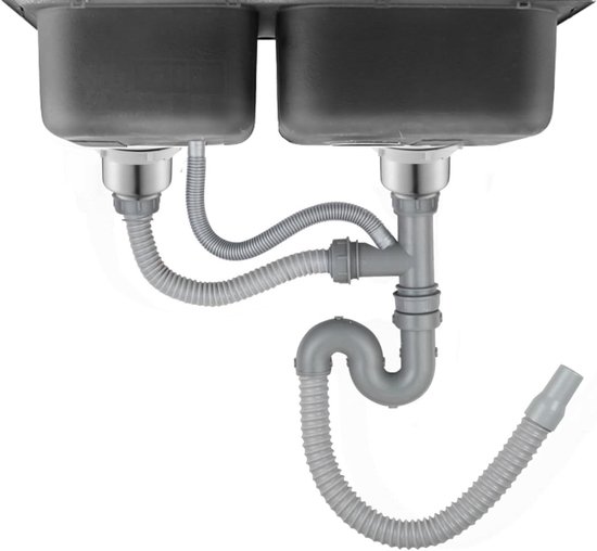 JGS Premium - S-vormige roestvrijstalen gootsteen afvoerpijp met ...