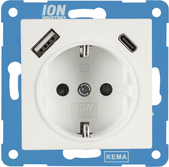 ION industries stopcontact met randaarde en USB A + USB C met ...