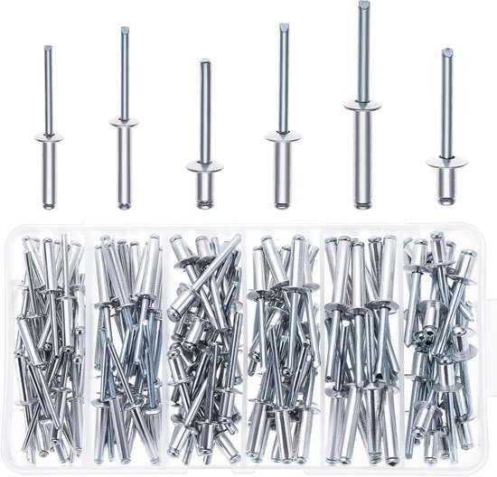 135-delige set aluminium klinknagels in 6 maten voor diverse ...