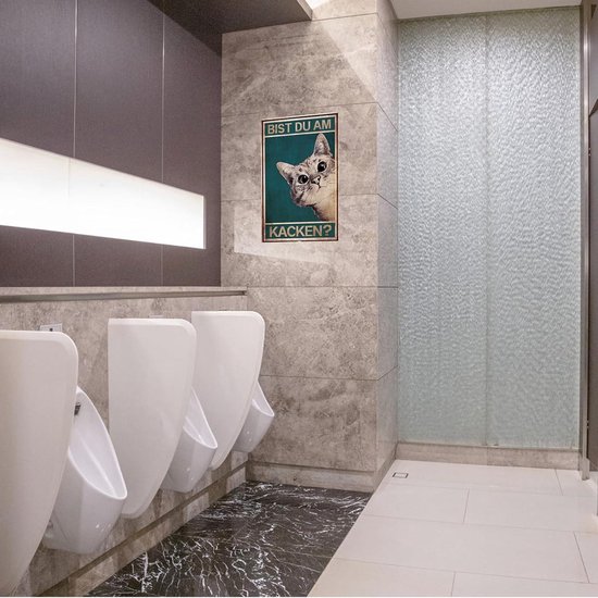 Allecto Plus - Grappige Wanddecoratie voor Badkamer met Vintage Kat ...