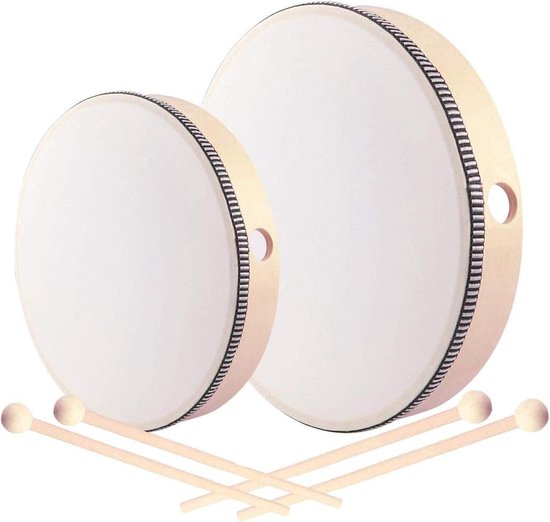 Allecto Plus - Houten Handtrommel met Trommelstok - Trommels voor ...