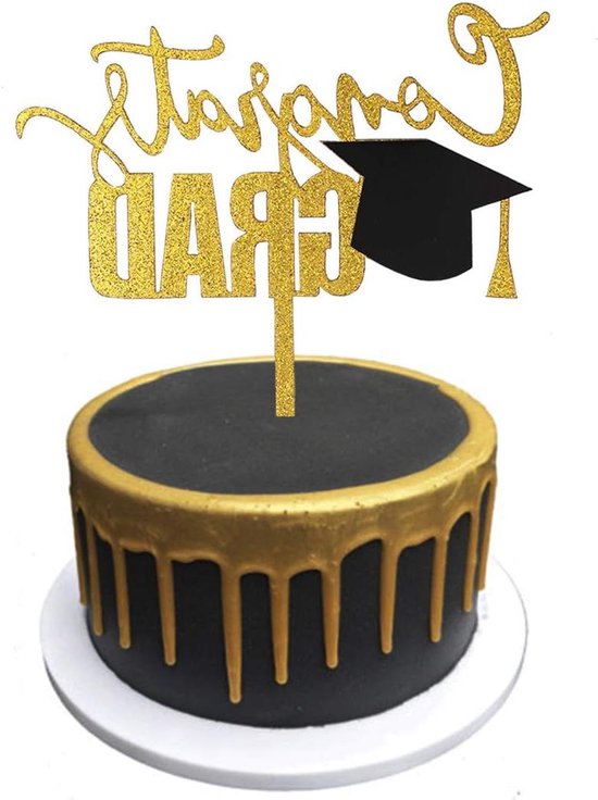 Allecto Plus - Gefeliciteerd Acryl Grad Cake Topper voor Afstuderen en ...