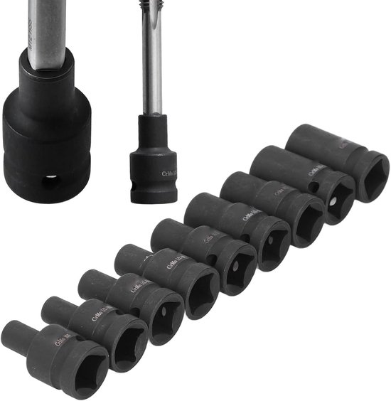 Cap Set - 9 Piece - Square Tap Caps - 1/2 Inch Drive - Cr Molybdenum ...