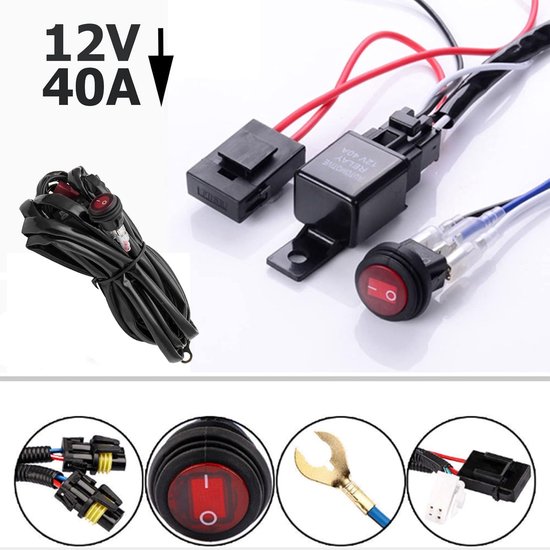 Relay Fuse Wiring Kit - 12V Relay Switch Control - LED Light Bar Wiring ...