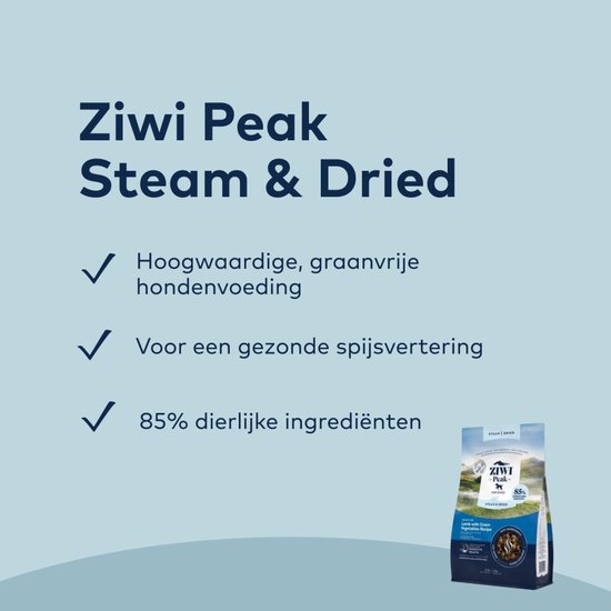 Ziwi Peak Steam & Dried hondenvoeding - Lam - 1,5 kg | bol