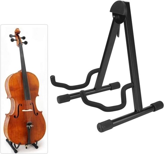 Cello stand - Verstelbare A-frame opvouwbare cellostandaard in zwart ...