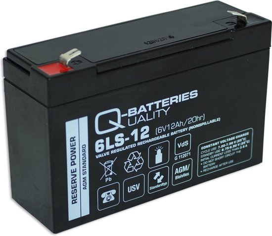 Quality Batteries Q-Batteries 6LS-12 LS 6V 12Ah AGM | bol