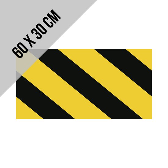 Pictogram/ bord XL | Barrière/ arcering/ gevaar/ obstakel | 60 x 30 cm ...