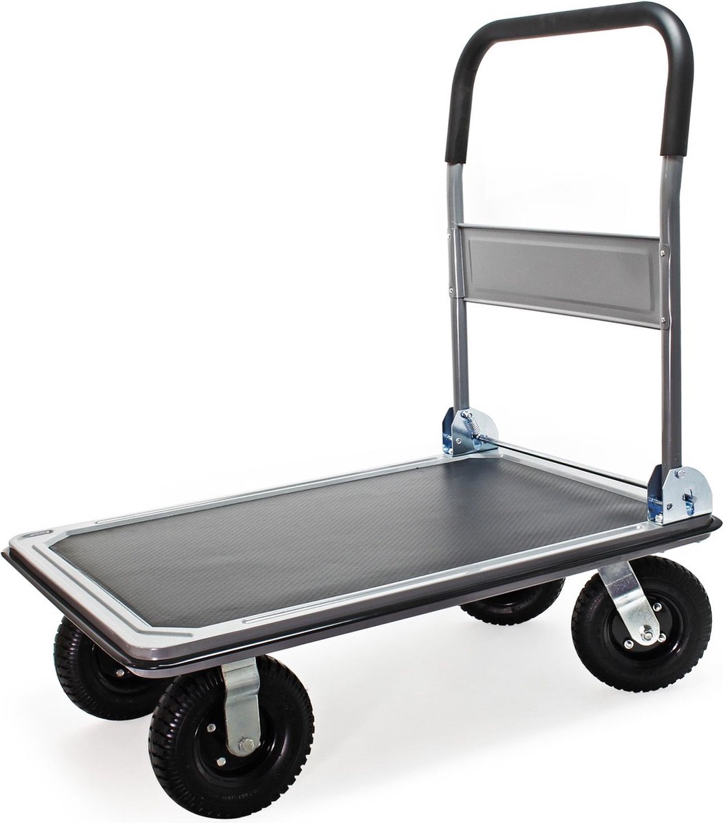 Plateauwagen 300kg, inklapbare platformwagen met luchtbanden, antislip ...