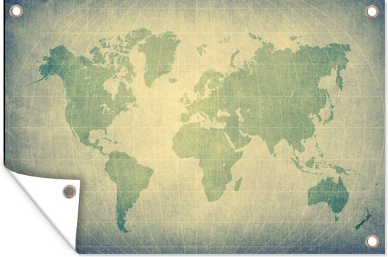 Tuinposter - Tuindoek - Tuinposters buiten - Wereldkaart - Wereldbol ...