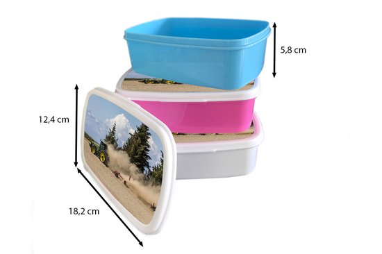 Broodtrommel Wit - Lunchbox - Brooddoos - Tractor - Zand - Boom ...