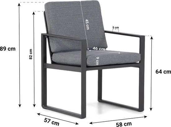 Santika Zaga/Concept 180 cm dining tuinset 5-delig | bol