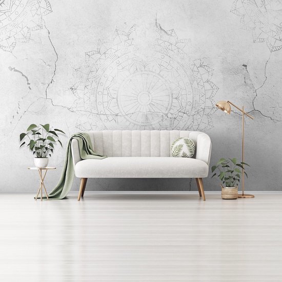 Fotobehangkoning - Fotobehang - Vliesbehang - Behang - Mandala in Beton ...