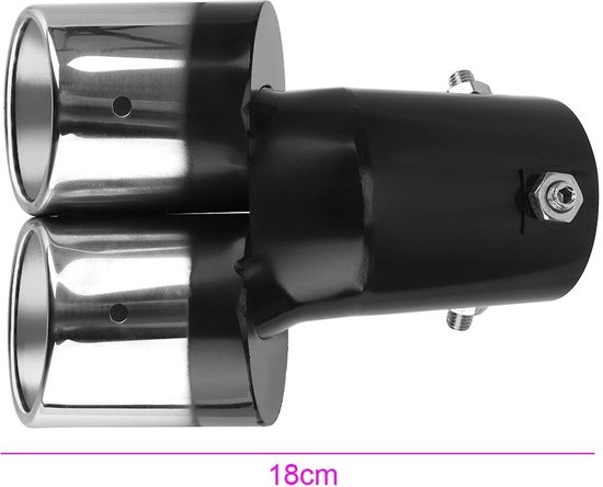 Dubbele Uitlaat Chrome Aflopend 60mm Kopstuk / Eindstuk RVS [Uitlaat ...