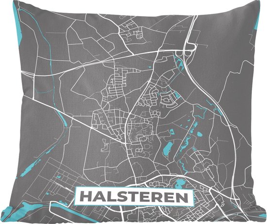 Sierkussens - Kussentjes Woonkamer - 40x40 cm - Stadskaart - Halsteren ...