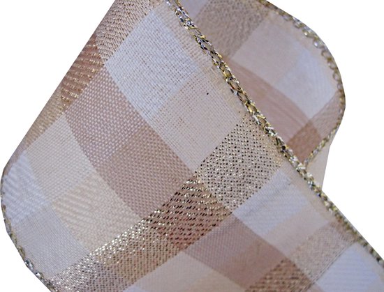 Kerst Lint met IJzerdraad | Jute Burlap Linnen Look Lint | Geruit Lint ...