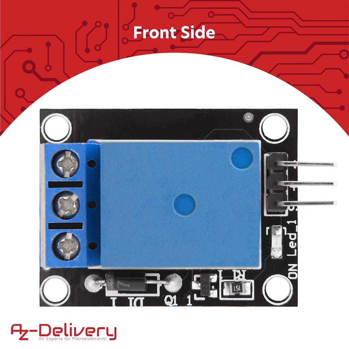 AZDelivery 3 x 1-relais 5V KY-019 Module High-Level-Trigger compatibel ...