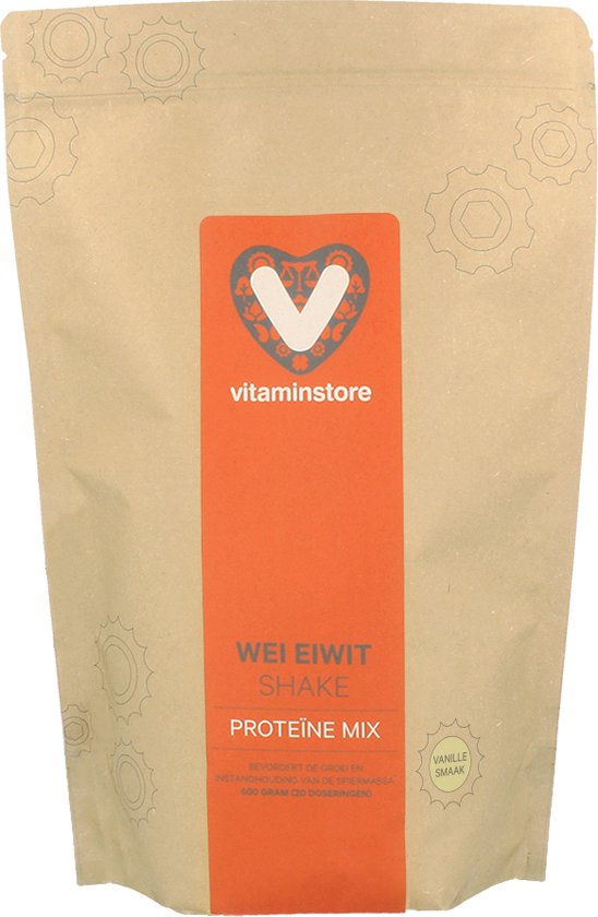 Vitaminstore - Wei Eiwit Shake Vanille - 600 gram | Vanille | bol