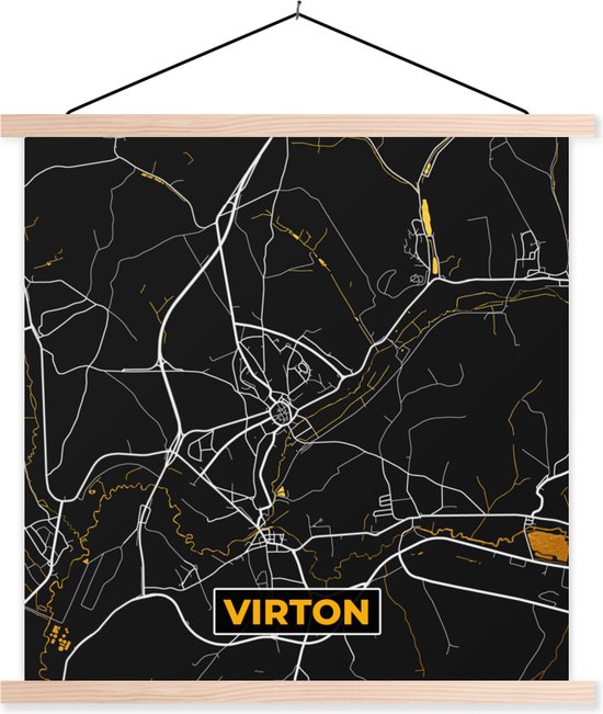 Posterhanger incl. Poster - Schoolplaat - Stadskaart - Virton - Gold ...