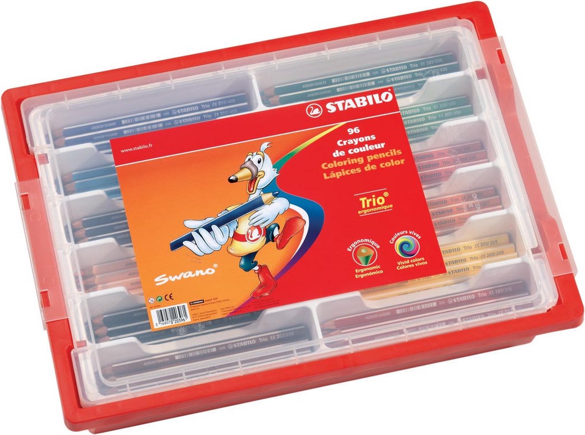 Stabilo kleurpotlood Trio 96 potloden, in een plastic doos | bol.com