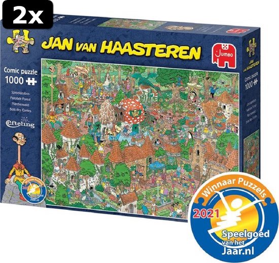 2x Jan van Haasteren Efteling Sprookjesbos puzzel - 1000 stukjes | bol.com