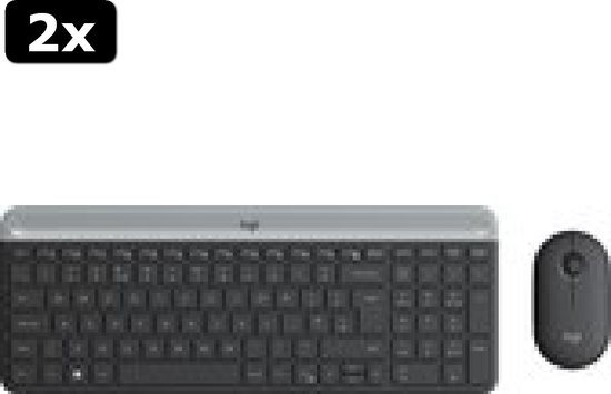 2x Logitech MK470 Slim Combo - Draadloos toetsenbord en muis - QWERTY - Zwart | bol.com