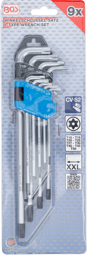 Torx (T-star) inbusset/ stiftsleutel set - inbussleutelset - met boring ...