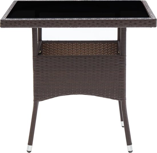 Prolenta Premium - Tuintafel poly rattan bruin - Tafel - Tuintafel ...