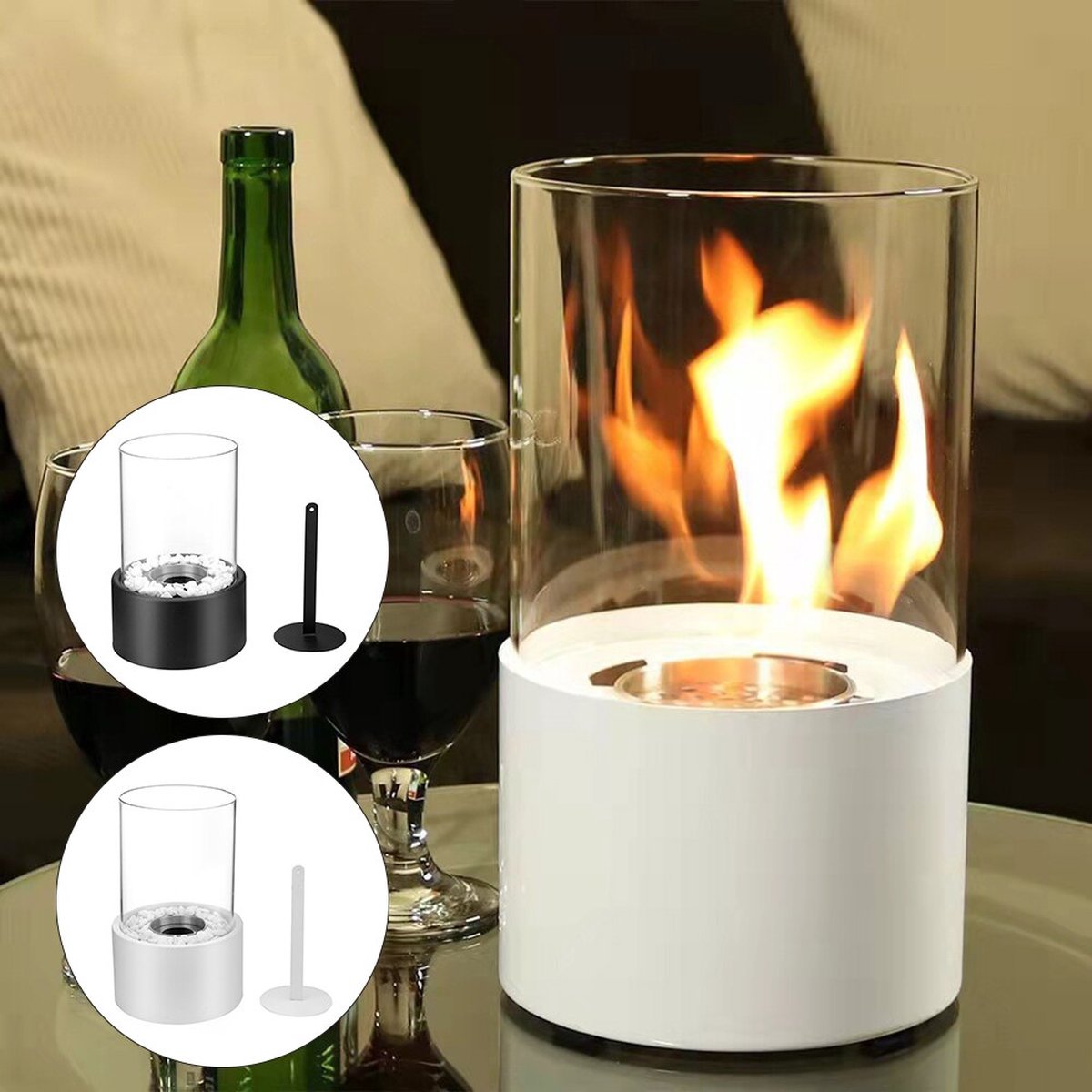 Cheminée de table - Wit - Cheminée Bio éthanol portable 1pc - Bol à feu ...