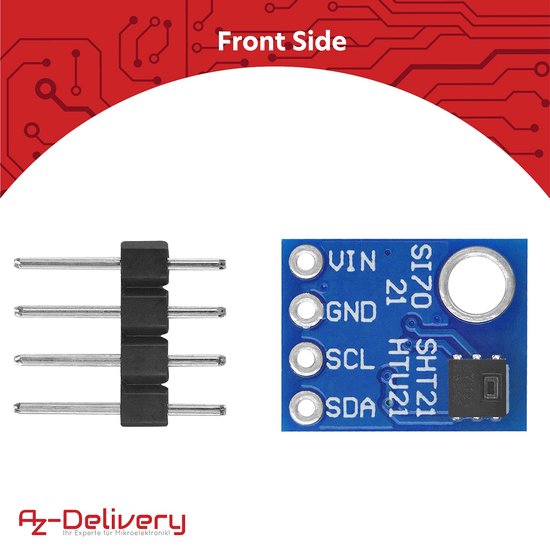 AZDelivery 3 x GY-21 HTU21 Vochtigheids - en Temperatuursensor ...