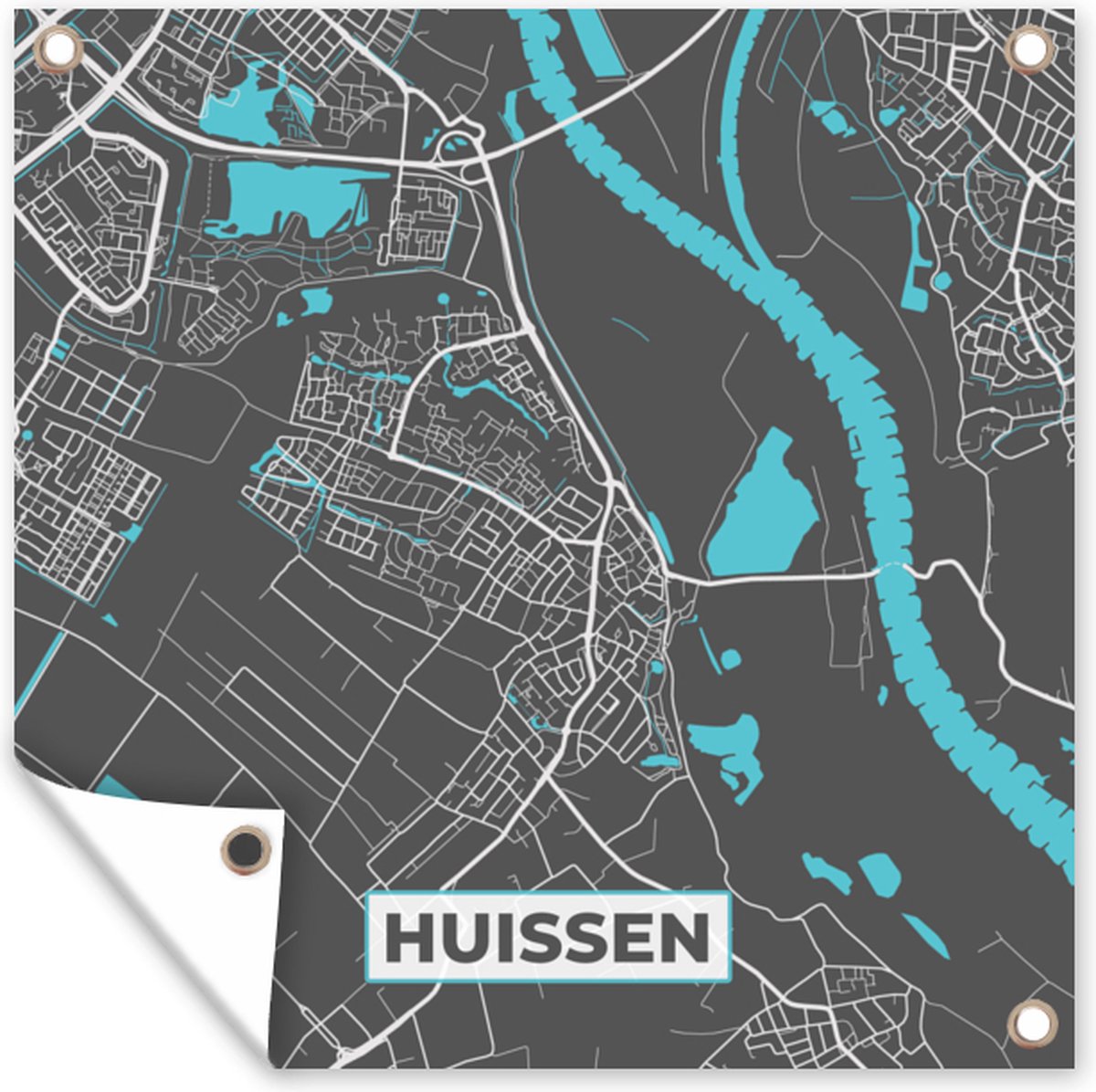 Tuinposters Stadskaart - Huissen - Plattegrond - Kaart - 50x50 cm ...