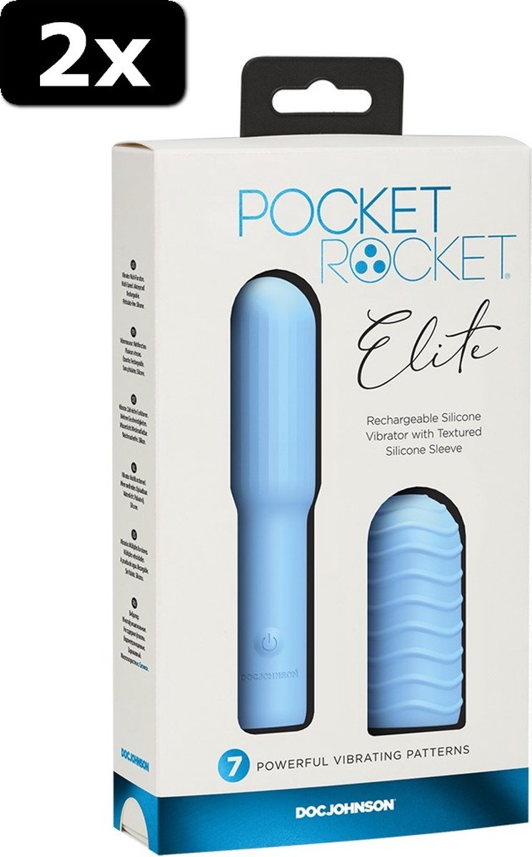 2x Pocket Rocket® - Elite - With Removable Sleeve - Blue | bol.com