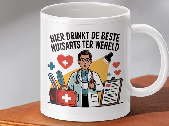 Mok Hier Drinkt de Beste Huisarts ter Wereld, Leuke Dokter Cadeau Idee ...