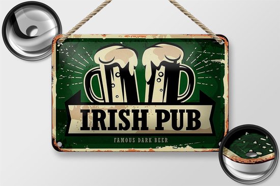 Plaque en tôle Dicton 18x12cm Irish Pub célèbre bière brune Bier | bol