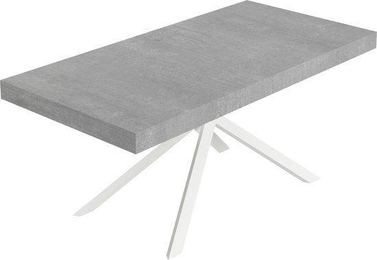 Niket uitschuifbare tafel 200/304x90 cm betonwitte poten | bol