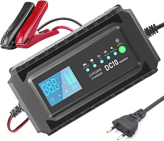 Automatische Batterijlader voor Auto en Motorfiets - 12V/24V, 10A/5A ...