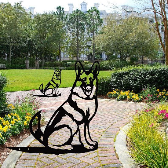 Hond Silhouet Tuinbeeld - Metalen Buiten Decoratie voor Gazon | bol