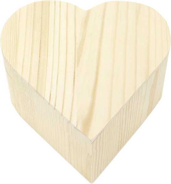 Houten Doos met Deksel Hartvormig - Onbewerkt Dennen Hout voor ...