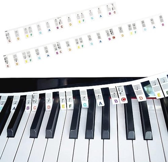 Silicone Piano Keyboard Stickers, Removable Piano Keyboard Note Tables ...