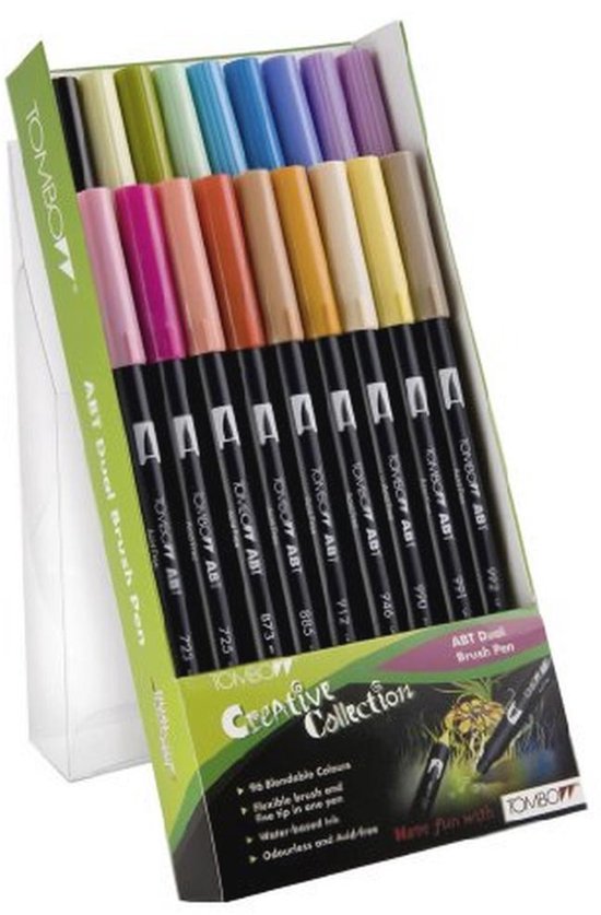 Viltstift Dual Brush Pen Set met Twee Punten - 18-delige Set in ...
