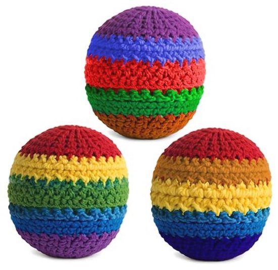 Set van 3 Gehaakte Juggling Ballen met Draagtas - Veelzijdige ...