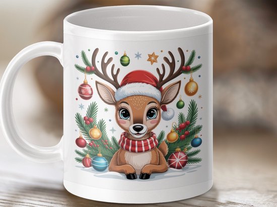 Mok Kerst Ren Dier mok, Feestelijke mok, Vakantie mok, Reindeer Kerst ...