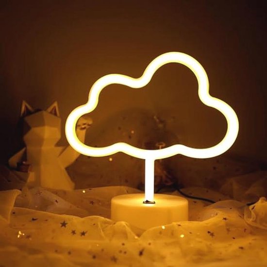 Warmwitte LED Neonverlichting Wolk - Tafeldecoratie Nachtlampje met USB ...