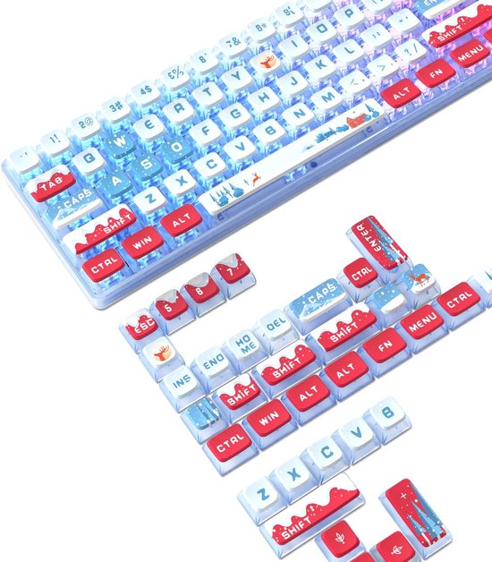 120-delige PBT Pudding Keycaps Set ASA Profiel Dye-Sublimation US ANSI ...