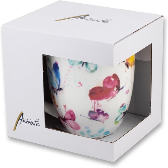 Witte Mok 0,4 liter met Vlinderdesign | bol