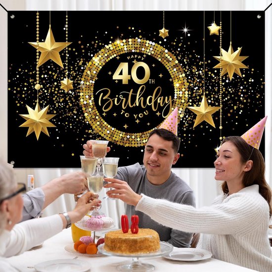 40e Verjaardag Banner - Happy Birthday Decoratie voor Mannen en Vrouwen ...