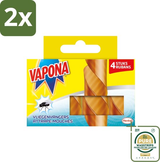 Vapona - Vliegenvanger - Niet Giftig - Geurloos - 4 Strips ...