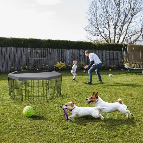 Parc à Chiens/Puppy Ben Métallique Pliable 8 Pan avec Fond et Couvercle ...