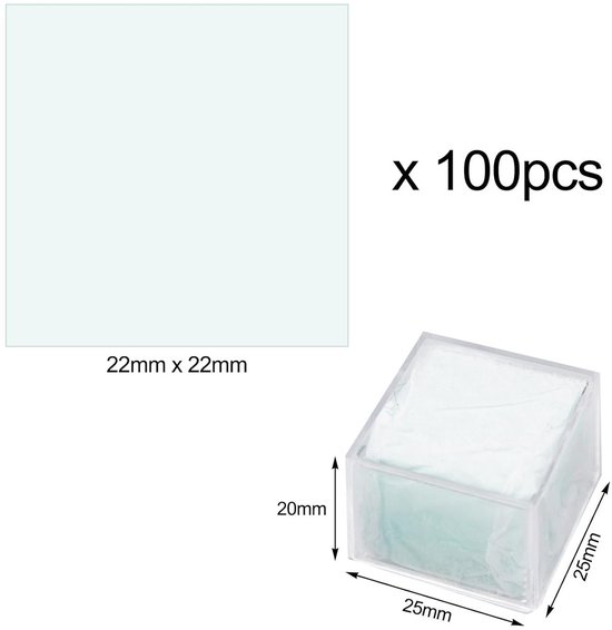 100 Stuks Dekglaasjes voor Microscopen 22x22 mm Glashelder | bol